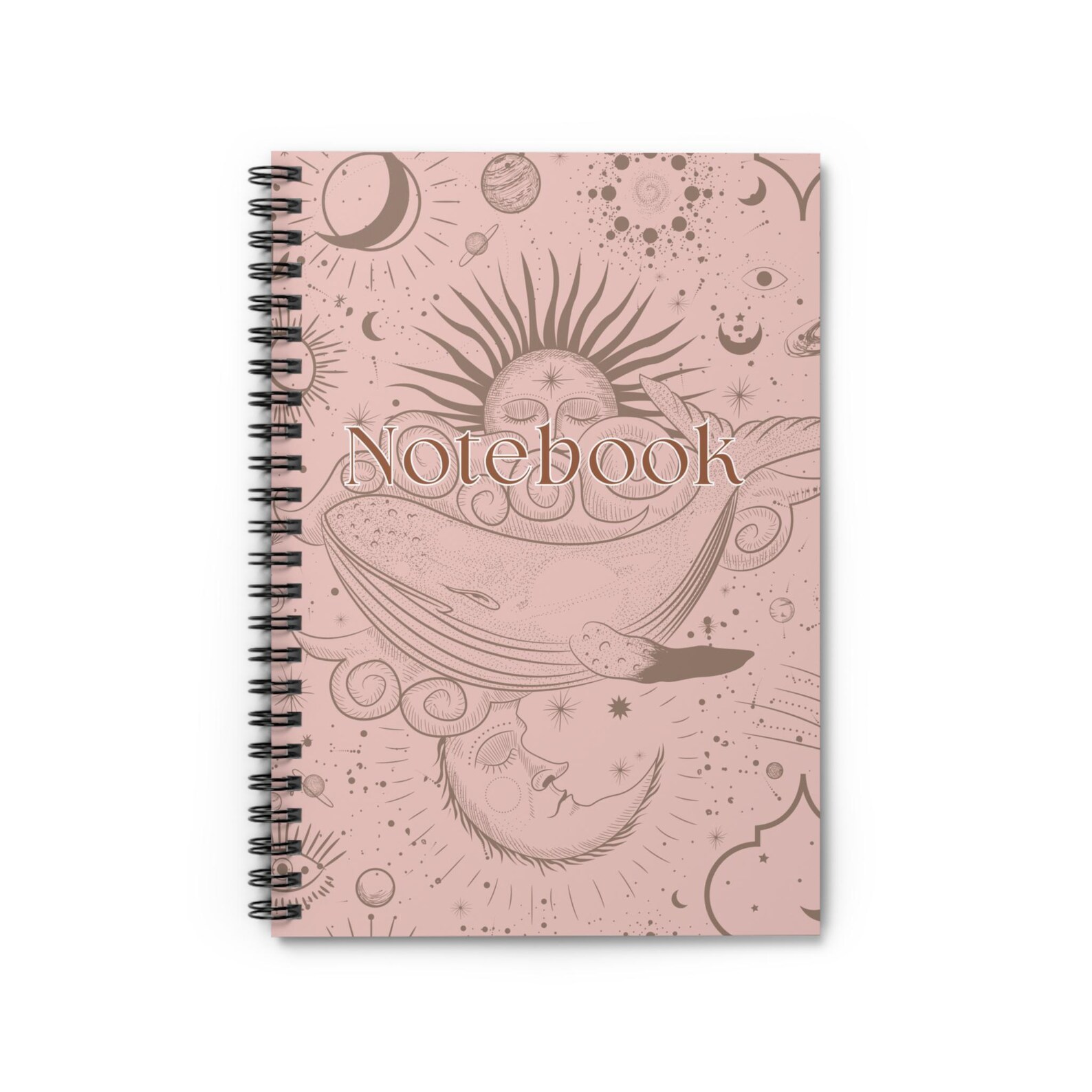 Sun and Moon Spiral Notebook - Ruled Line, Pastel Mystical Journal ...