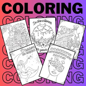 Printable Coloring Pages Bundle Manifesting Magic - Etsy