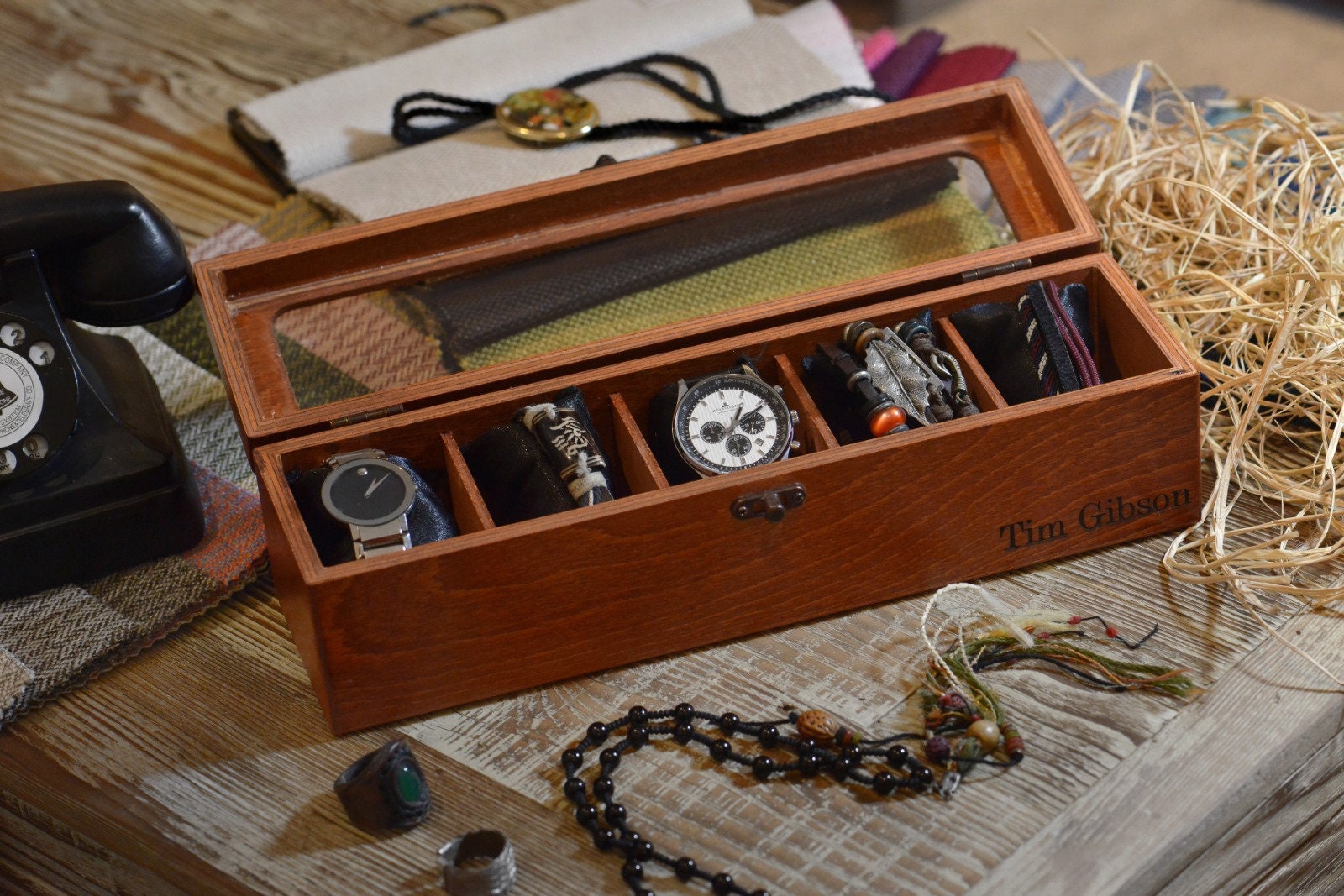 Custom Watch Box for Men Watch Organizer Watch Storage - Etsy