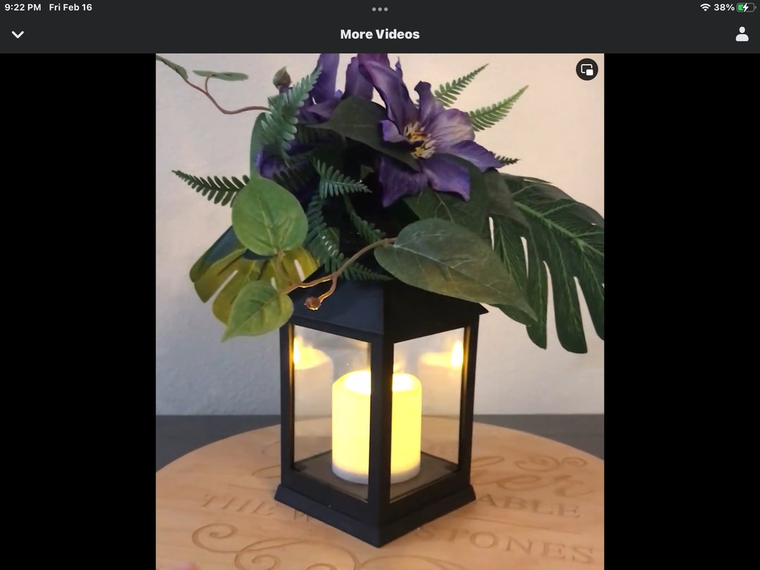 Clematis Lantern Topper. Lantern and Candle Included - Etsy