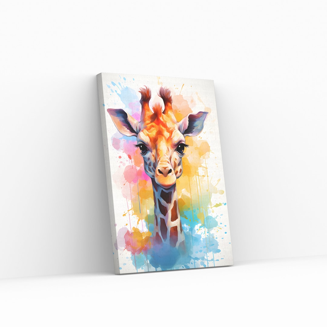Cute Giraffe Print Digital Download, Giraffe Poster, Giraffe Watercolor ...