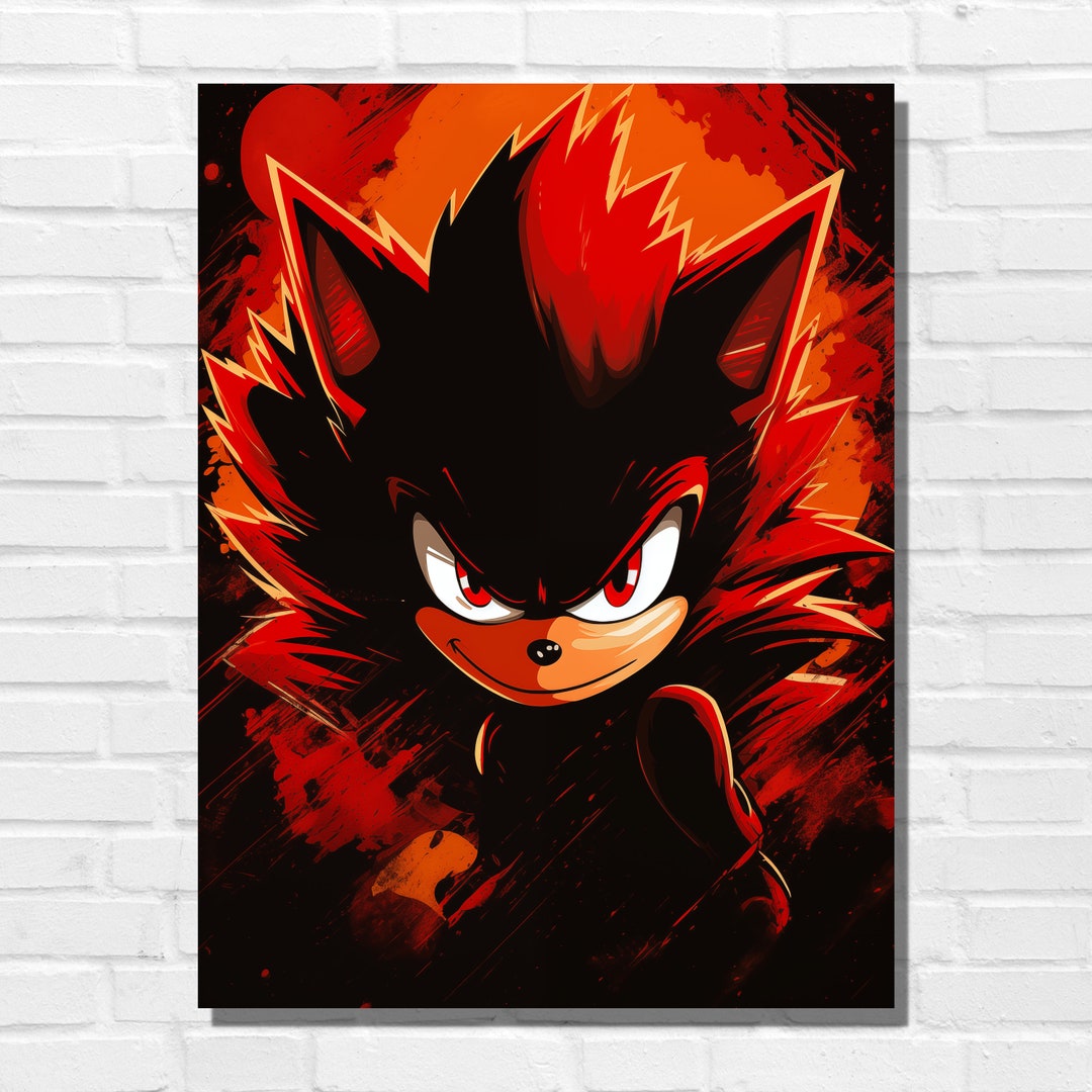 Shadow the Hedgehog Poster, Shadow From Sonic Poster Pop Art Poster ...