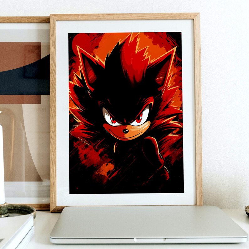 Shadow the Hedgehog Poster, Shadow From Sonic Poster Pop Art Poster ...