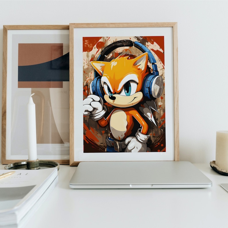 Tails From Sonic Pop Art Poster, Sonic Wall Art, Tails Wall Art, Video ...