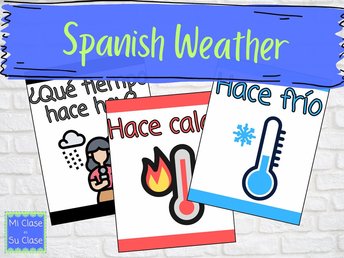 Spanish Weather Printable Poster Set ~ Spanish Classroom Decor ~ PDF ...