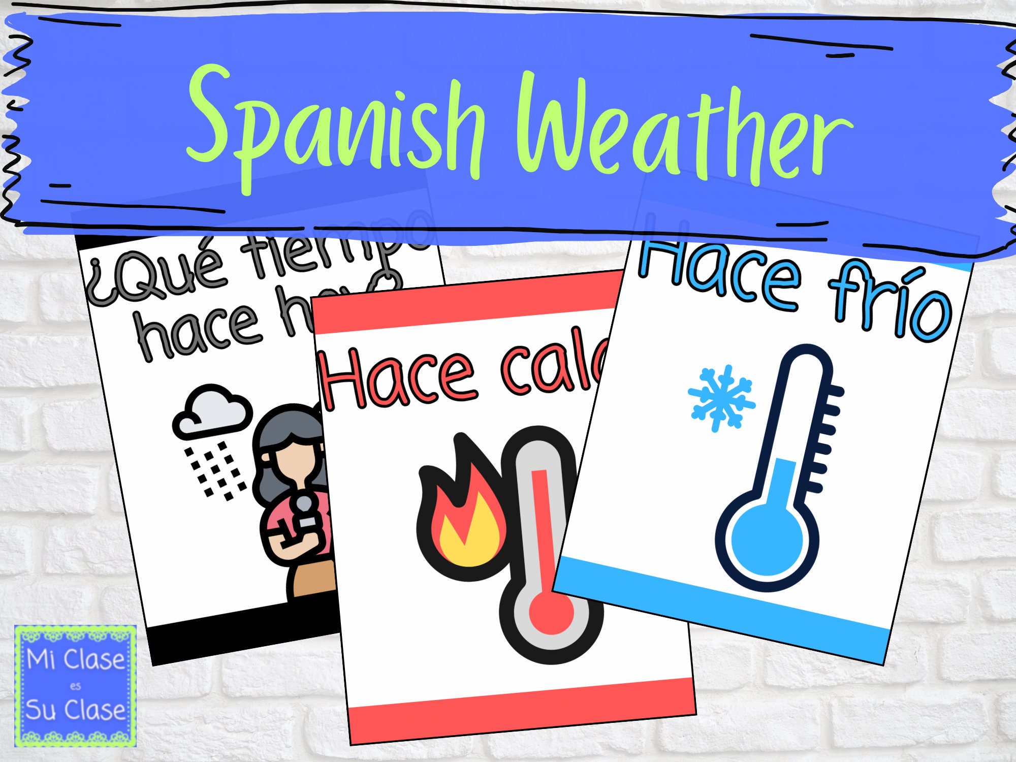Spanish Weather Printable Poster Set ~ Spanish Classroom Decor ~ PDF ...