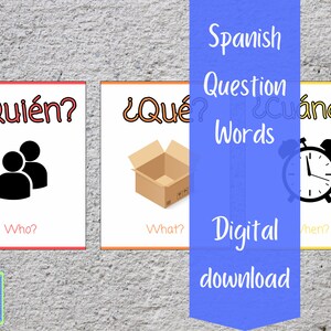 Spanish Question Words Printable Poster Set Spanish - Etsy
