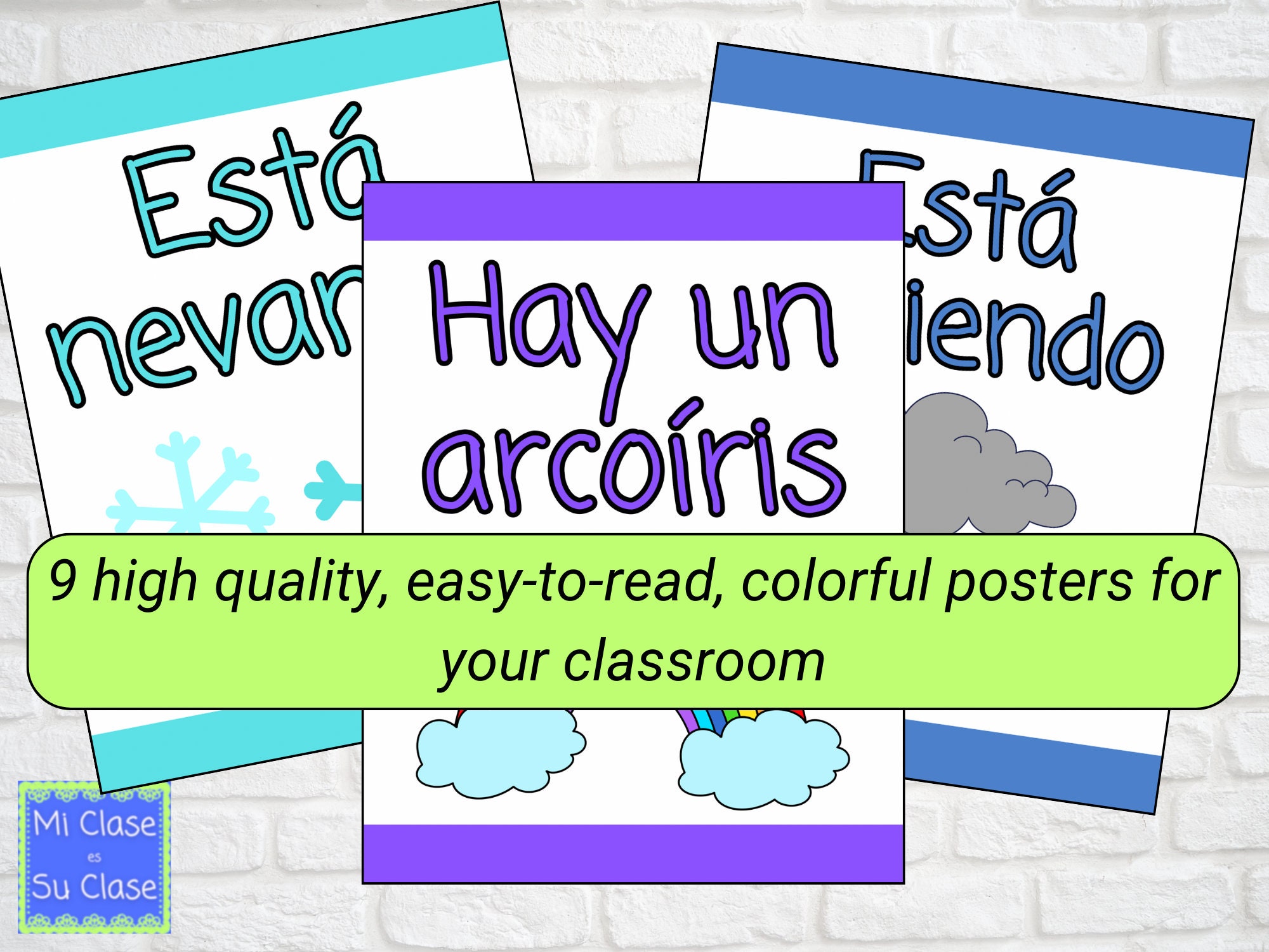 Spanish Weather Printable Poster Set ~ Spanish Classroom Decor ~ PDF ...