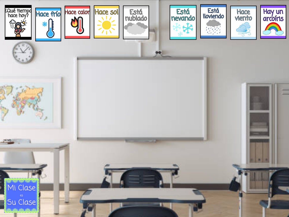 Spanish Weather Printable Poster Set ~ Spanish Classroom Decor ~ PDF ...
