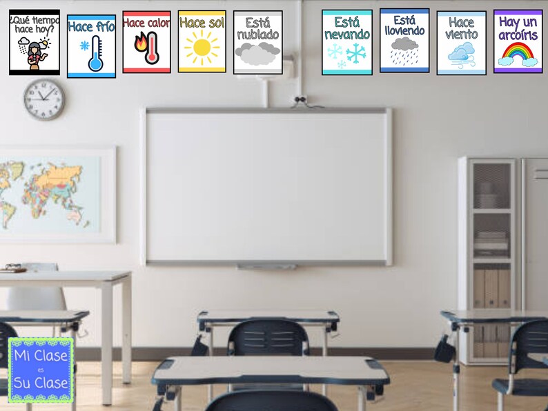 Spanish Weather Printable Poster Set ~ Spanish Classroom Decor ~ PDF ...