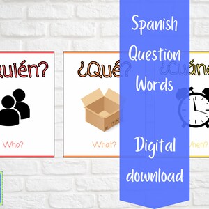 Spanish Question Words Printable Poster Set Spanish Classroom Decor PDF ...