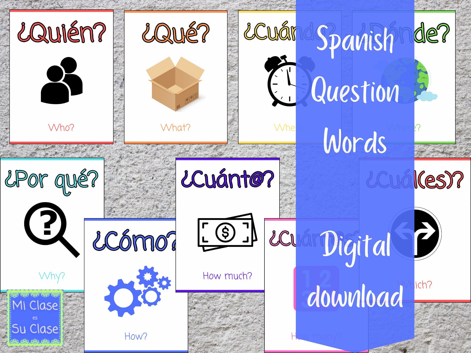 Spanish Question Words Printable Poster Set Spanish - Etsy