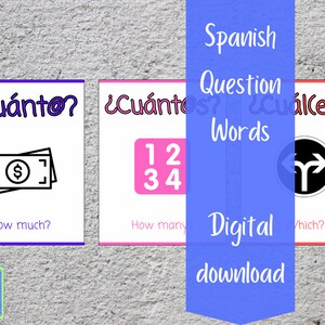 Spanish Question Words Printable Poster Set Spanish - Etsy