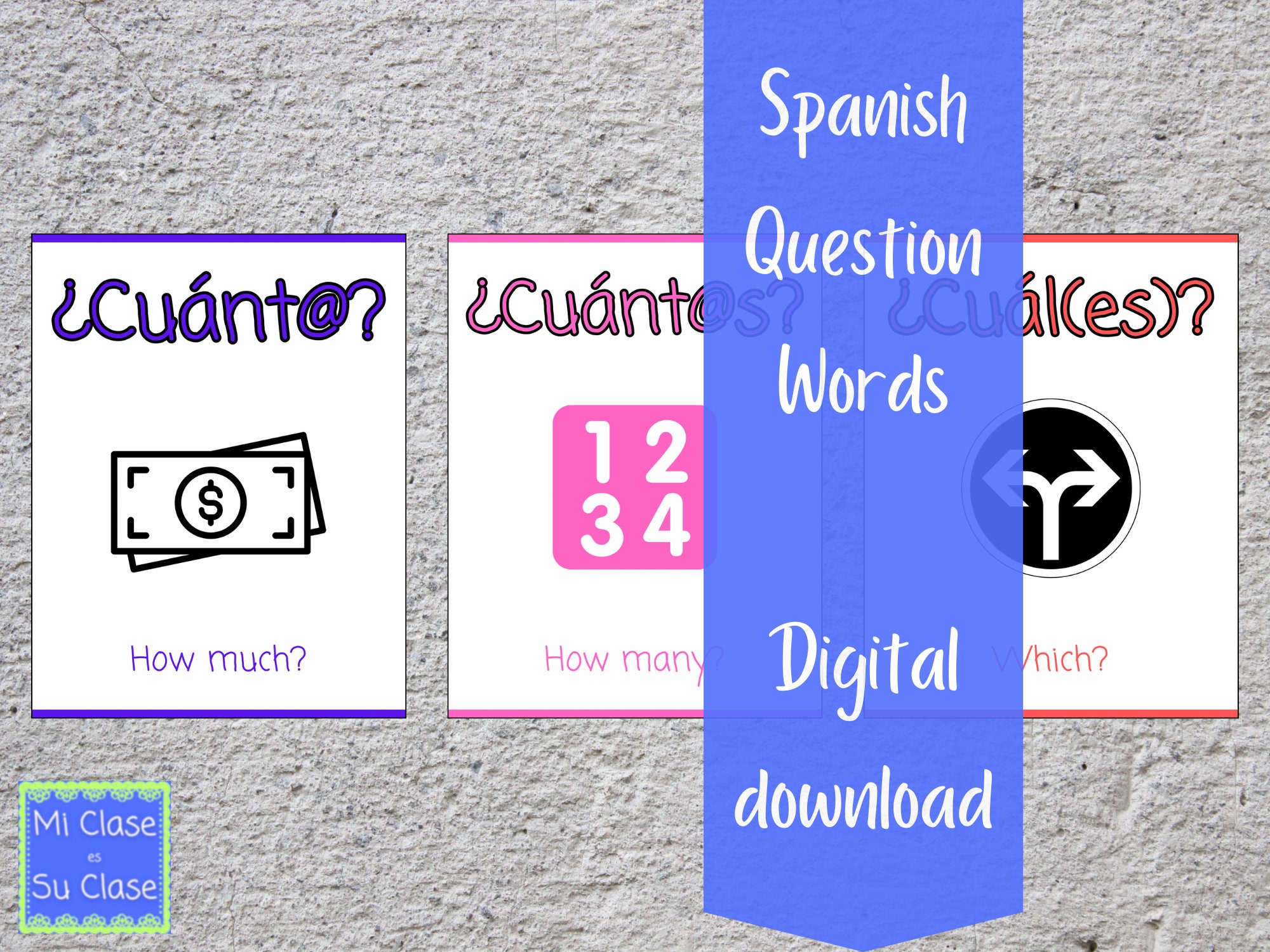Spanish Question Words Printable Poster Set Spanish - Etsy