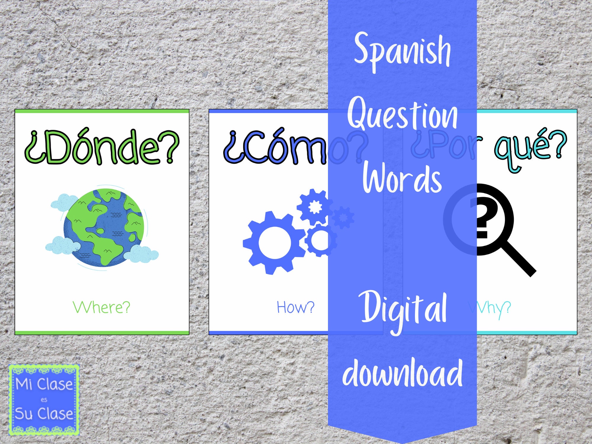 Spanish Question Words Printable Poster Set Spanish - Etsy
