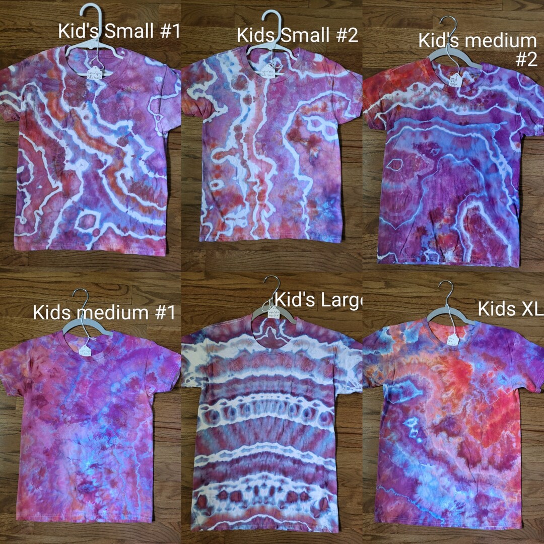 Kid's Tie Dye Shirts, Size Medium, in the Colorway sugar & Spice Pink ...