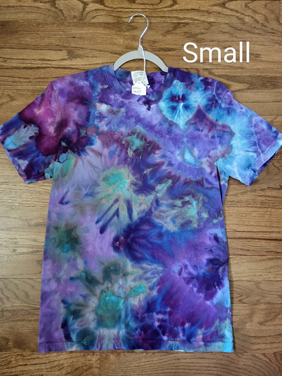 Tie Dye T-shirts, Unisex Small, in Colorway "cosmic", Blue and Purple ...