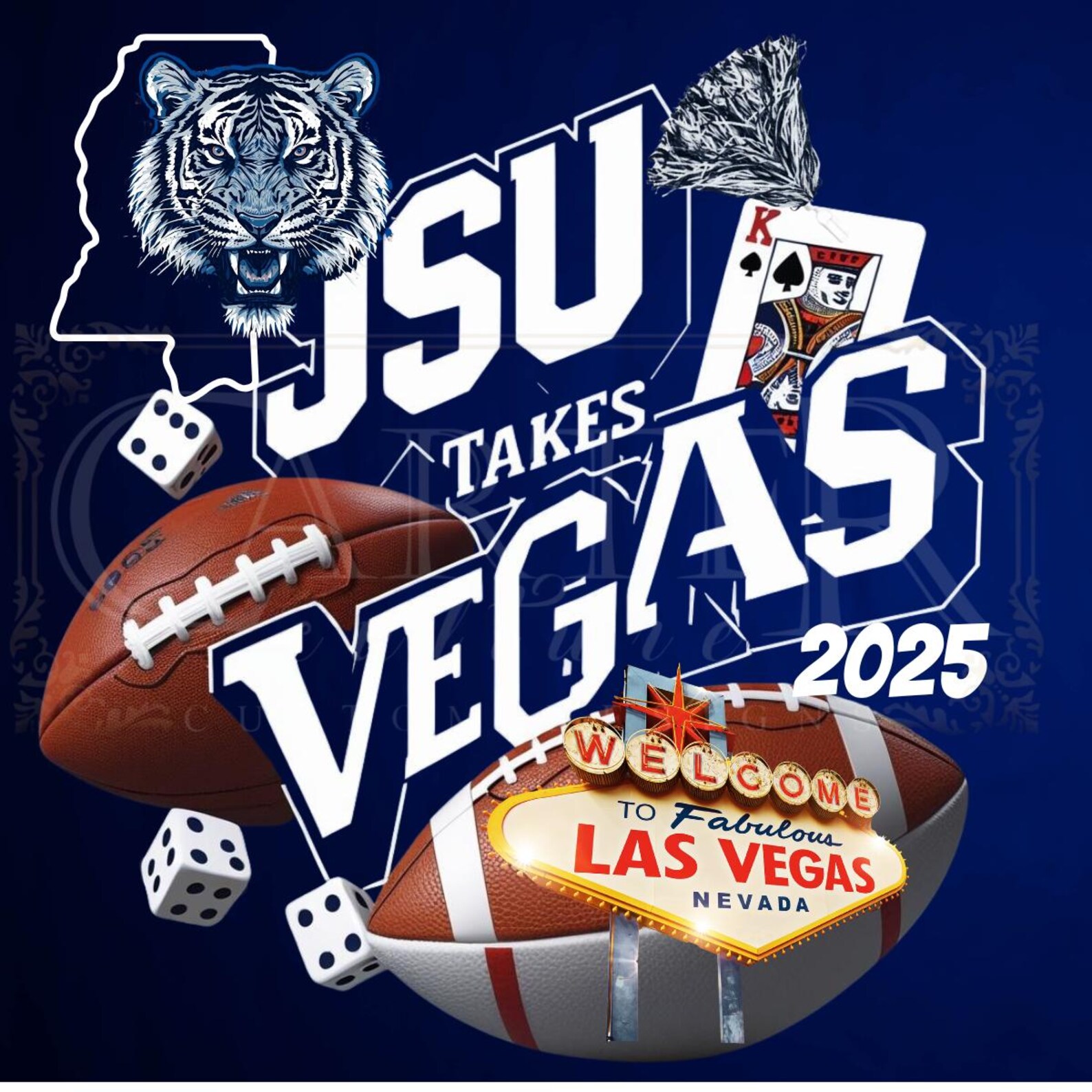JSU Takes Vegas 2025, Png File, Football, Classic, Tigers, Team, Hbcu ...