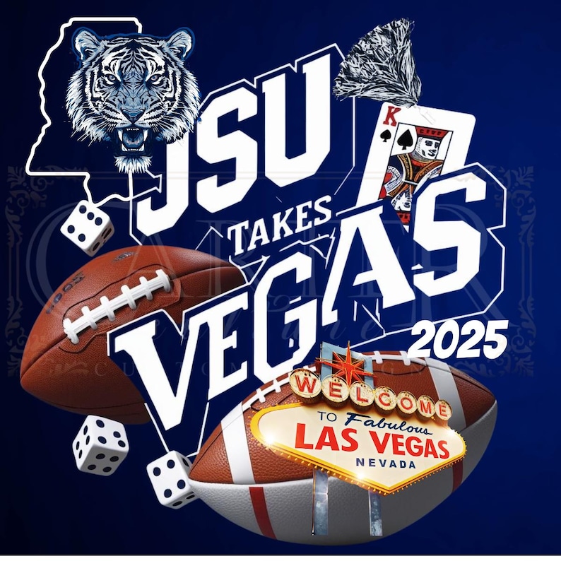 JSU Takes Vegas 2025, Png File, Football, Classic, Tigers, Team, Hbcu ...