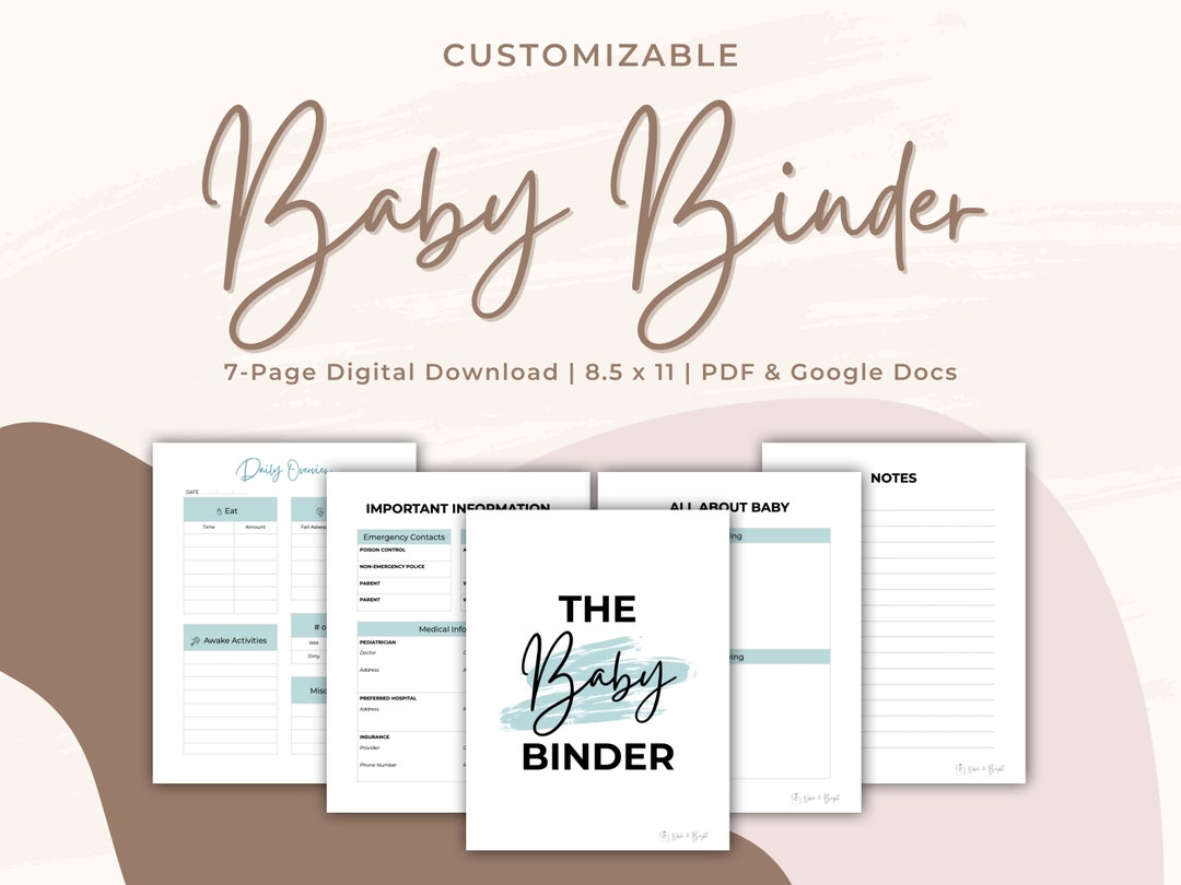 Baby Binder, Nanny Binder Template, Baby Tracker, Baby Binder Printable ...