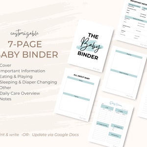 Baby Planner Printable, Baby Binder Template, Newborn Tracker, Nanny ...
