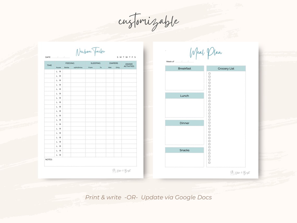 Baby Planner Printable, Baby Binder Template, Newborn Tracker, Nanny ...