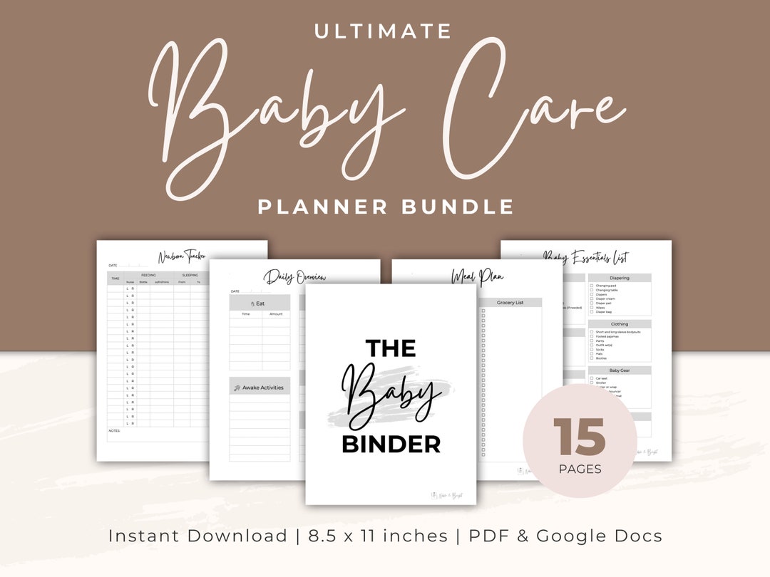 Baby Planner Printable, Baby Binder Template, Newborn Tracker, Nanny ...