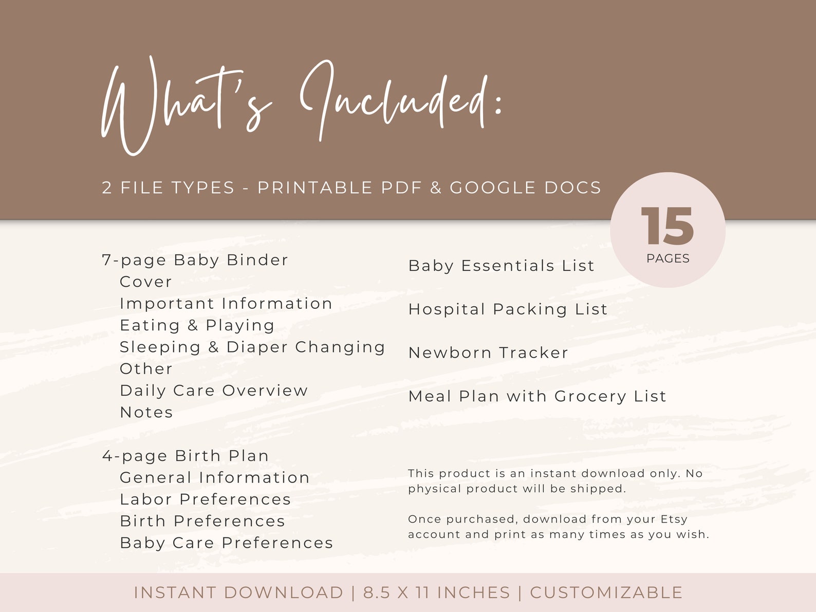 Baby Planner Printable, Baby Binder Template, Newborn Tracker, Nanny ...