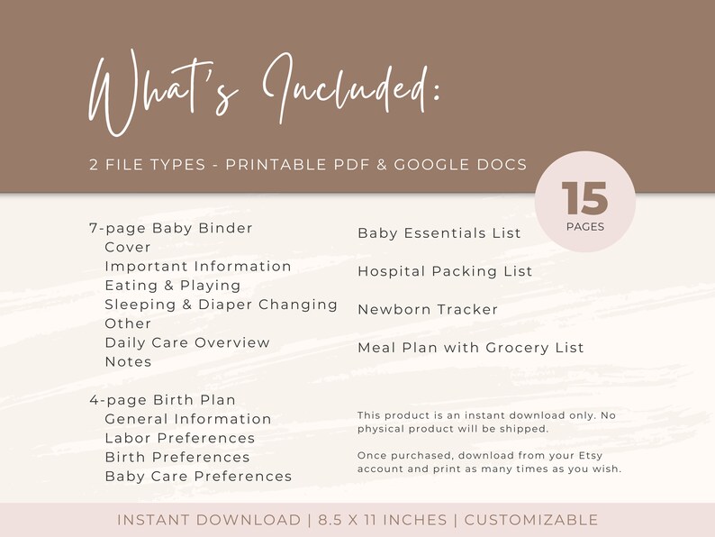 Baby Planner Printable, Baby Binder Template, Newborn Tracker, Nanny ...