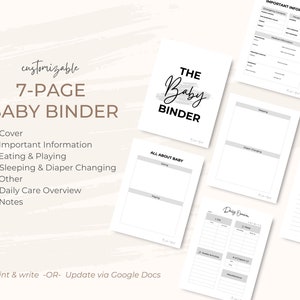 Baby Planner Printable, Baby Binder Template, Newborn Tracker, Nanny ...