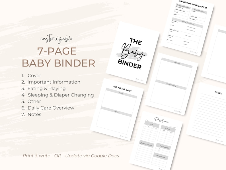 Baby Planner Printable, Baby Binder Template, Newborn Tracker, Nanny ...