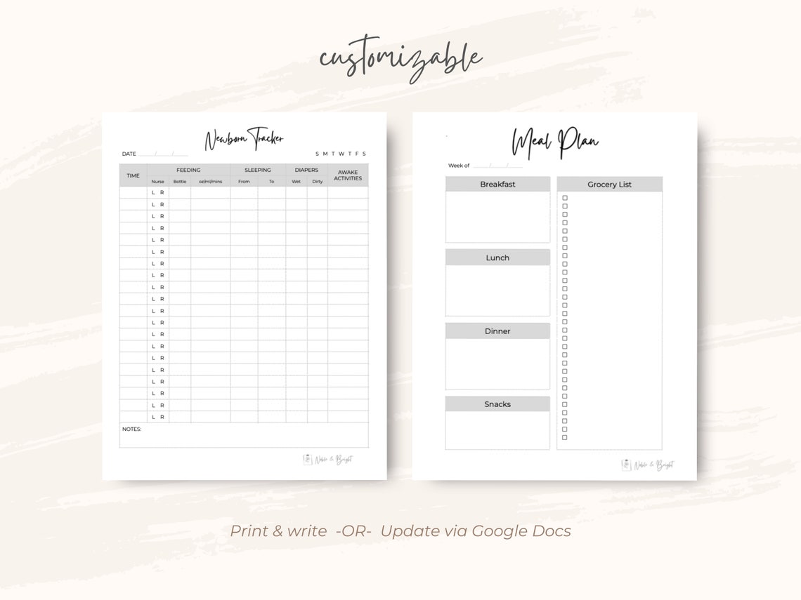 Baby Planner Printable, Baby Binder Template, Newborn Tracker, Nanny ...