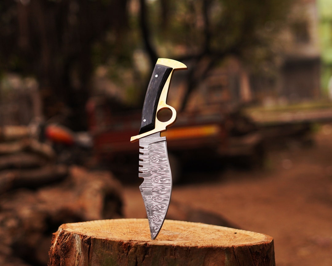 Walking Dead Knife: Replica Bowie Daryl Finger Guard Damascus Steel ...