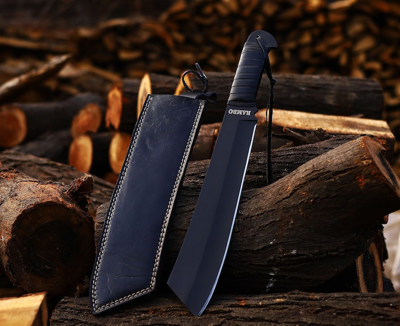 Rambo 4 Replica Machete: Gil Hibben 4 Black Machete Carbon Steel ...