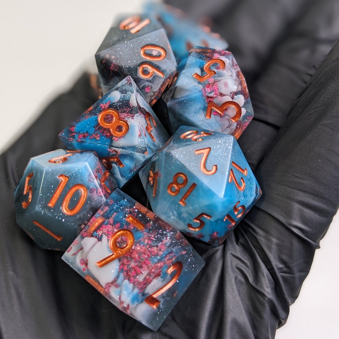 Tranquil Blossom Luxury Dnd Dice Set for Dungeons & Dragons Fans, Sharp ...