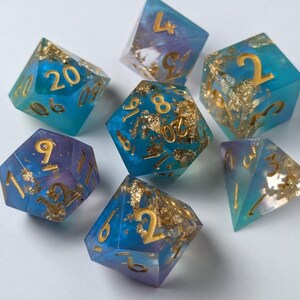 Jester's Gambit Dnd Dice Set | D&D Dice Resin Dice Set | Sharp Edge ...