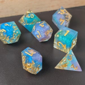 Jester's Gambit Dnd Dice Set | D&D Dice Resin Dice Set | Sharp Edge ...