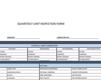 Unit Make Ready Checklist - Etsy