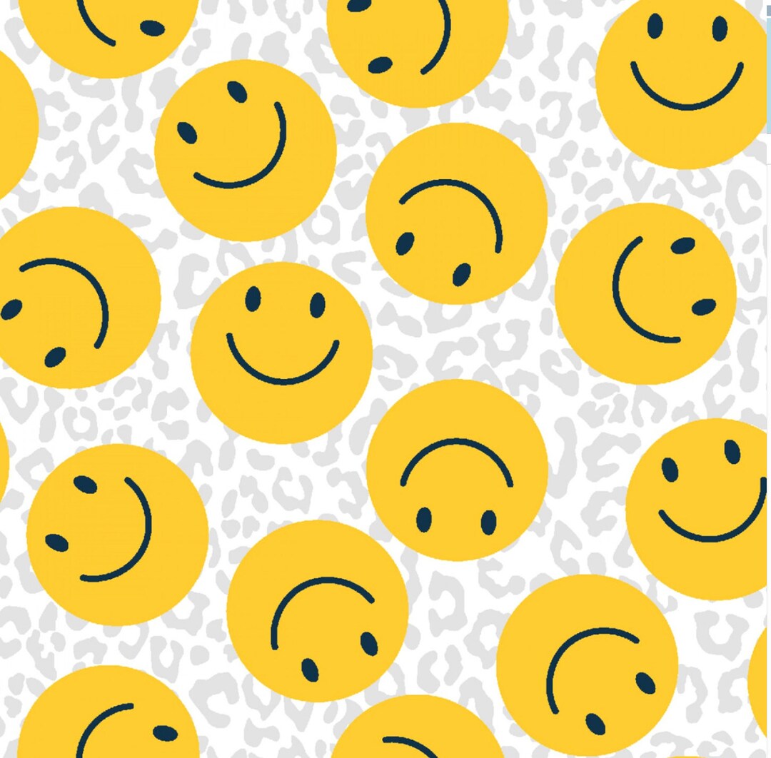 Smiley Face Cotton Quilt Fabric - Etsy