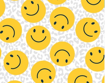 Smiley Face Fabric Black/white - Etsy