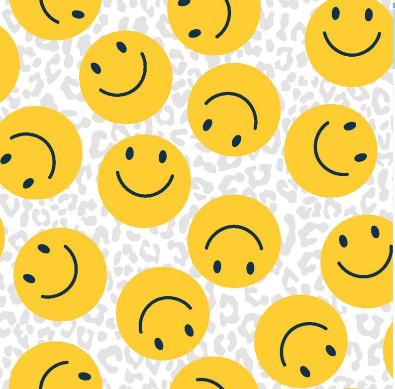 Smiley Face Cotton Quilt Fabric - Etsy
