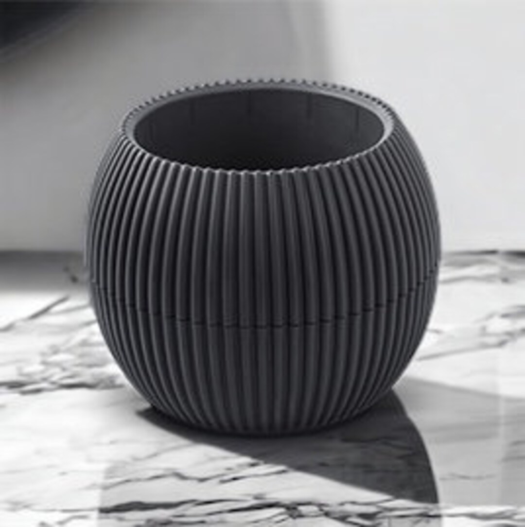 Modern Design Flower Pots, Plant Pots, Ribbed Pot With Saucer Indoor ...