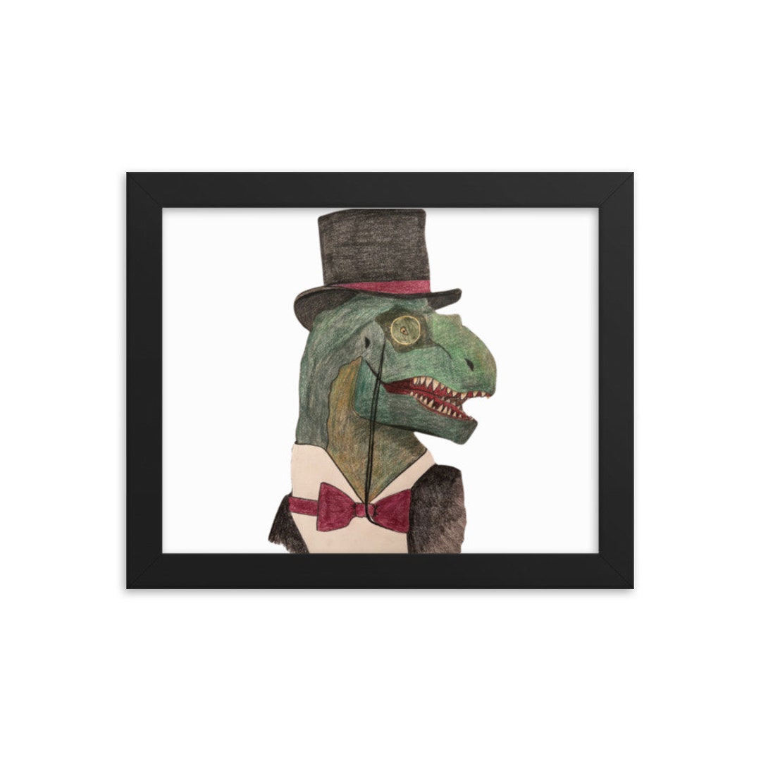 Dapper T-rex Framed Poster - Etsy