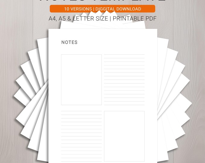 Lined Dot Grid Paper Printable, Writing Paper, Blank Notes, Study Note ...