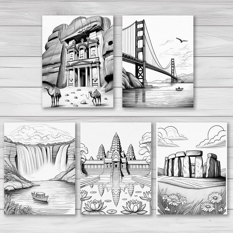 Famous Landmarks Coloring Pages: 30 Global Destinations for Kids and ...