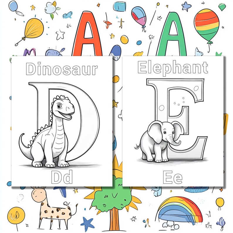 Alphabet Coloring Book for Kids: A-Z Letters With Fun Illustrations ...