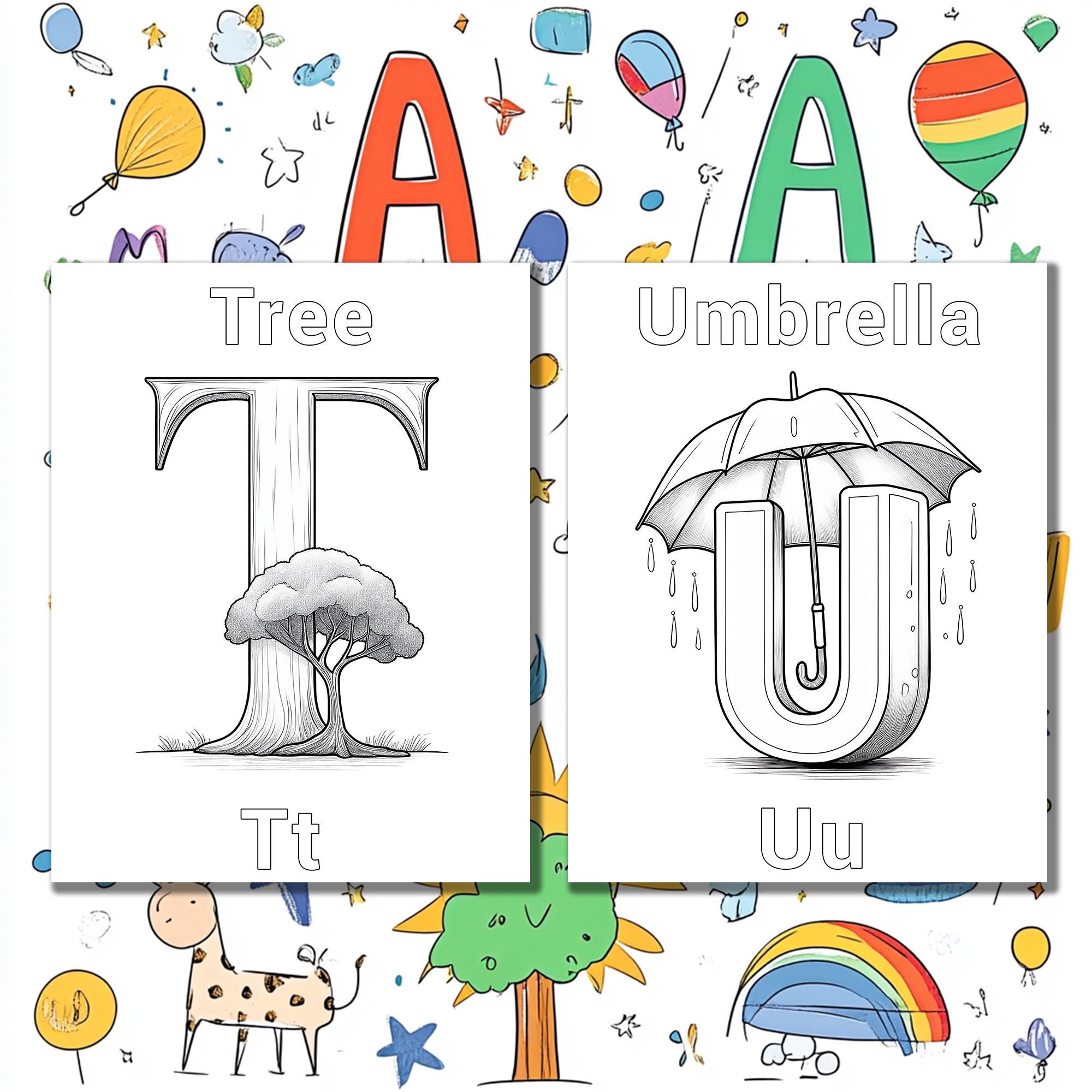 Alphabet Coloring Book for Kids: A-Z Letters With Fun Illustrations ...