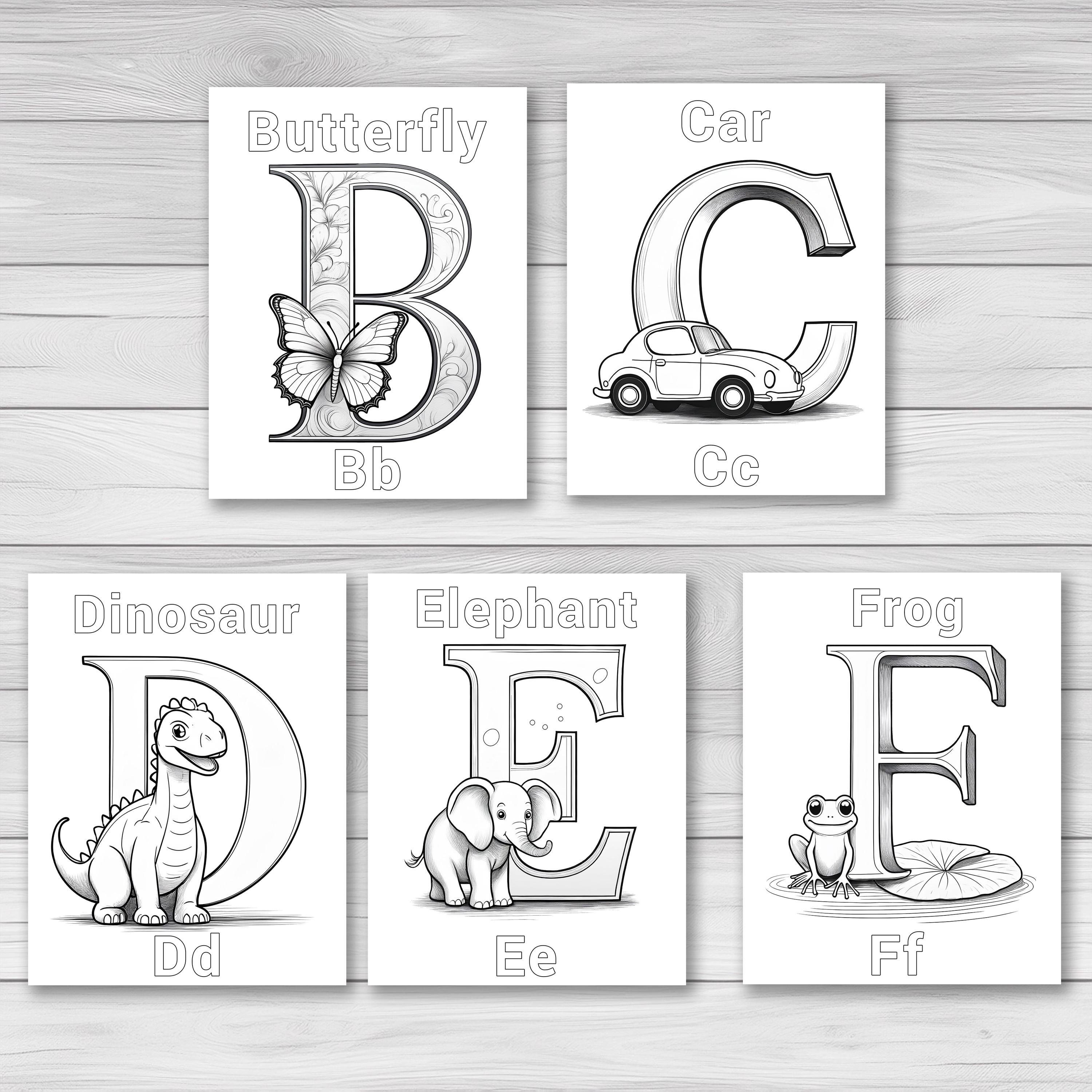 Alphabet Coloring Book for Kids: A-Z Letters With Fun Illustrations ...
