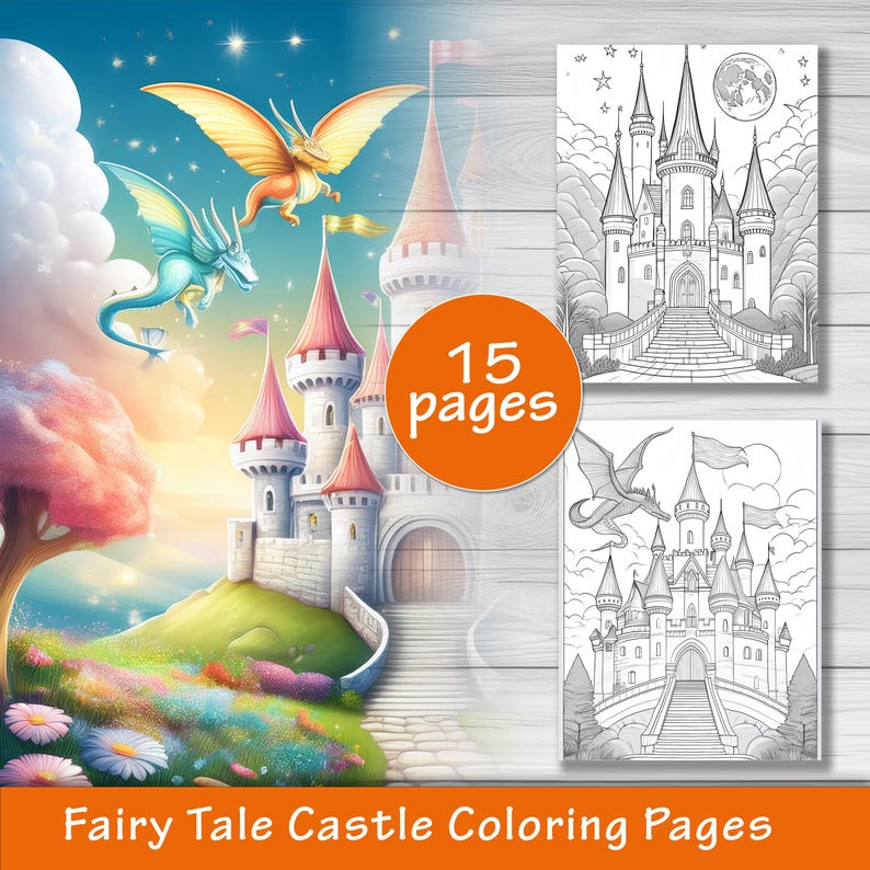 Fairy Tale Castle Coloring Pages for Kids - 15 Enchanting Designs With ...