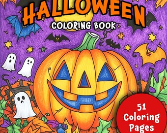 Spooky Halloween Coloring Book for Kids Fun and Easy Coloring Pages for ...